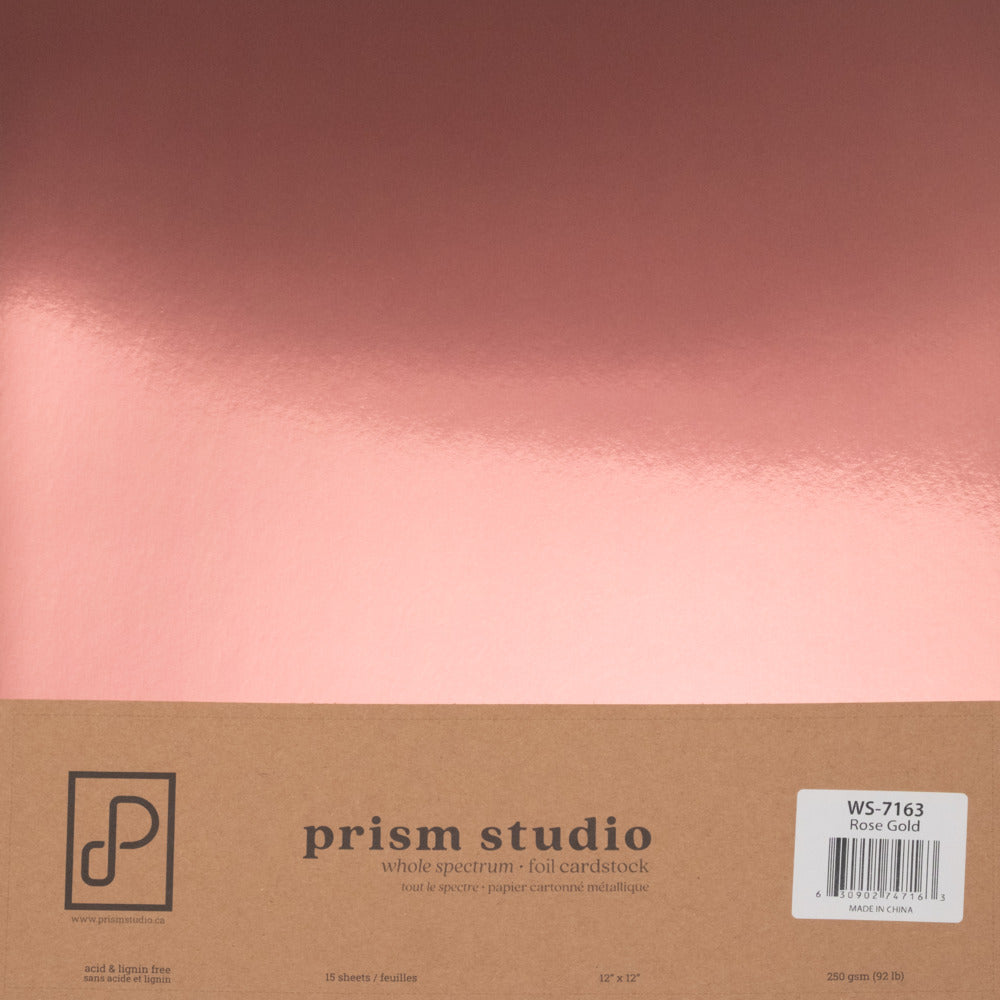 Prism Studio - 12X12 Whole Spectrum Foil Cardstock Pack - Rose Gold ...